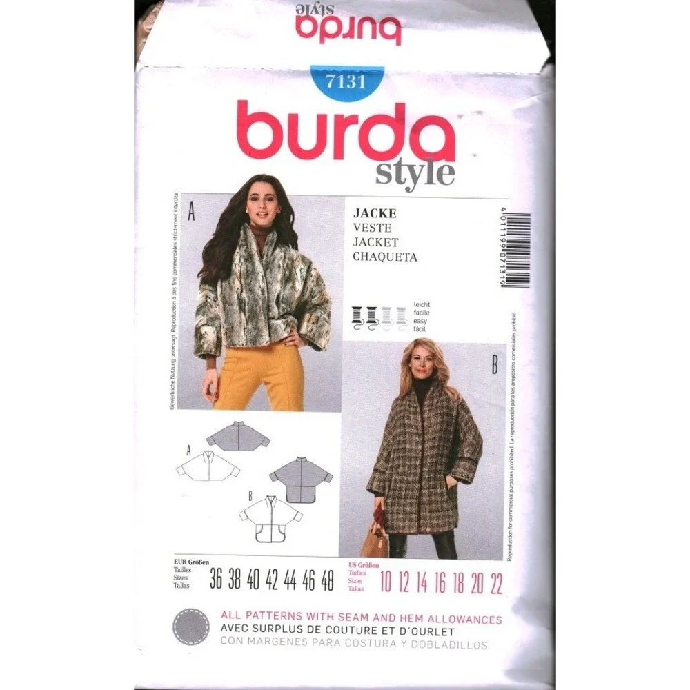 Burda Style | Office | Burda Style 731 Sewing Pattern Womens Loose ...